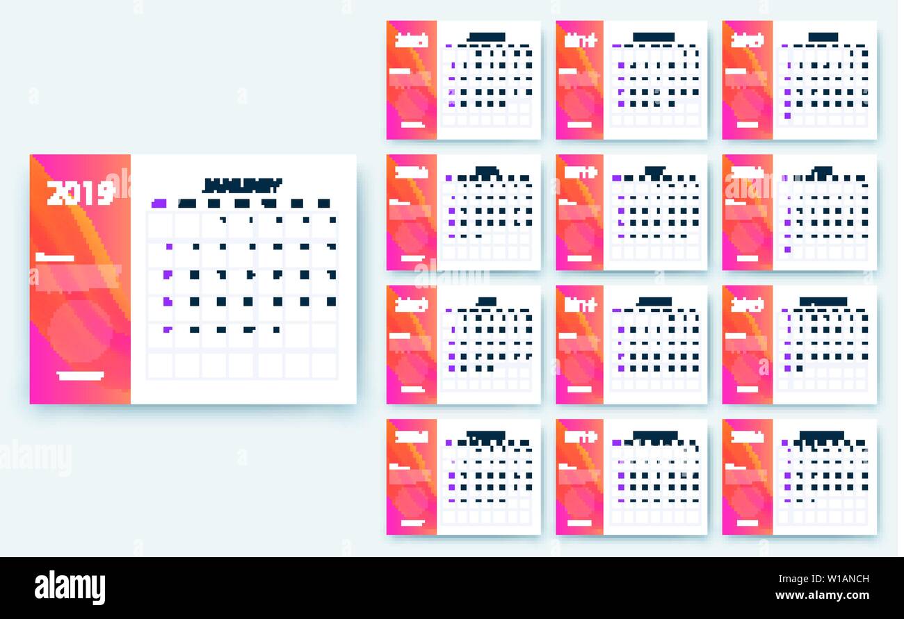 simple calendar 2019 yesr, Stock vector design eps10 Stock Vector Image ...