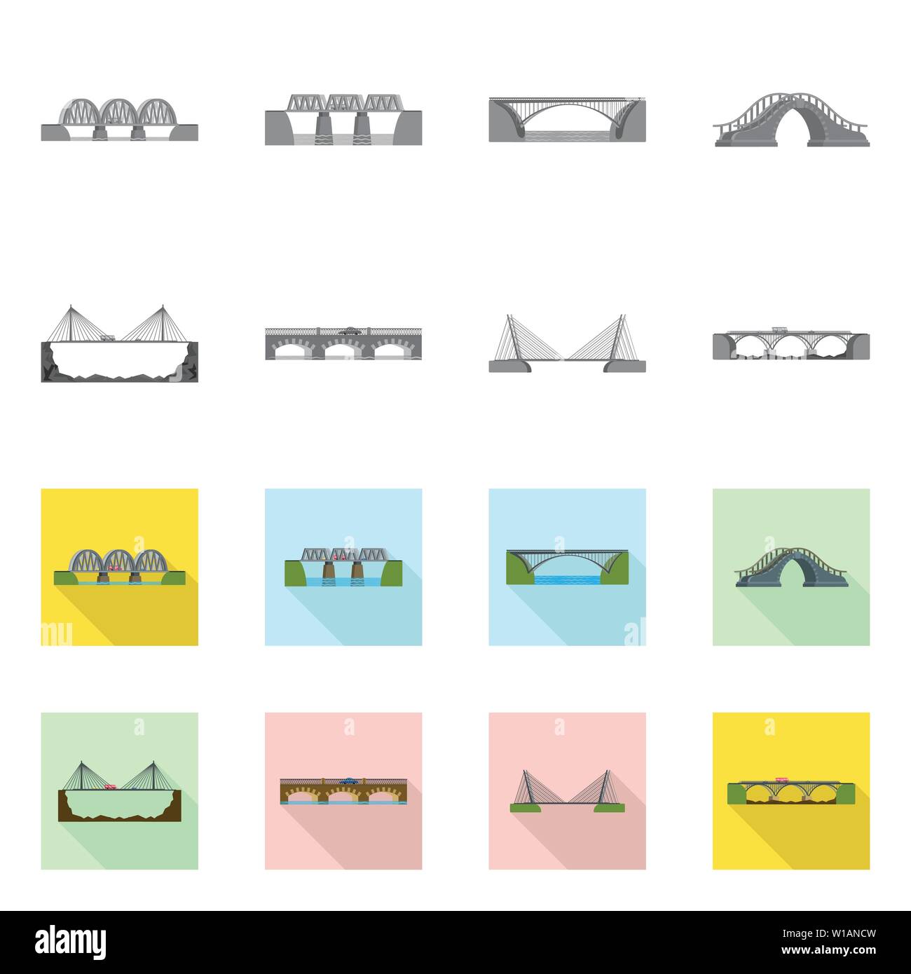 Vector design of connection and design symbol. Collection of connection and side stock vector ...