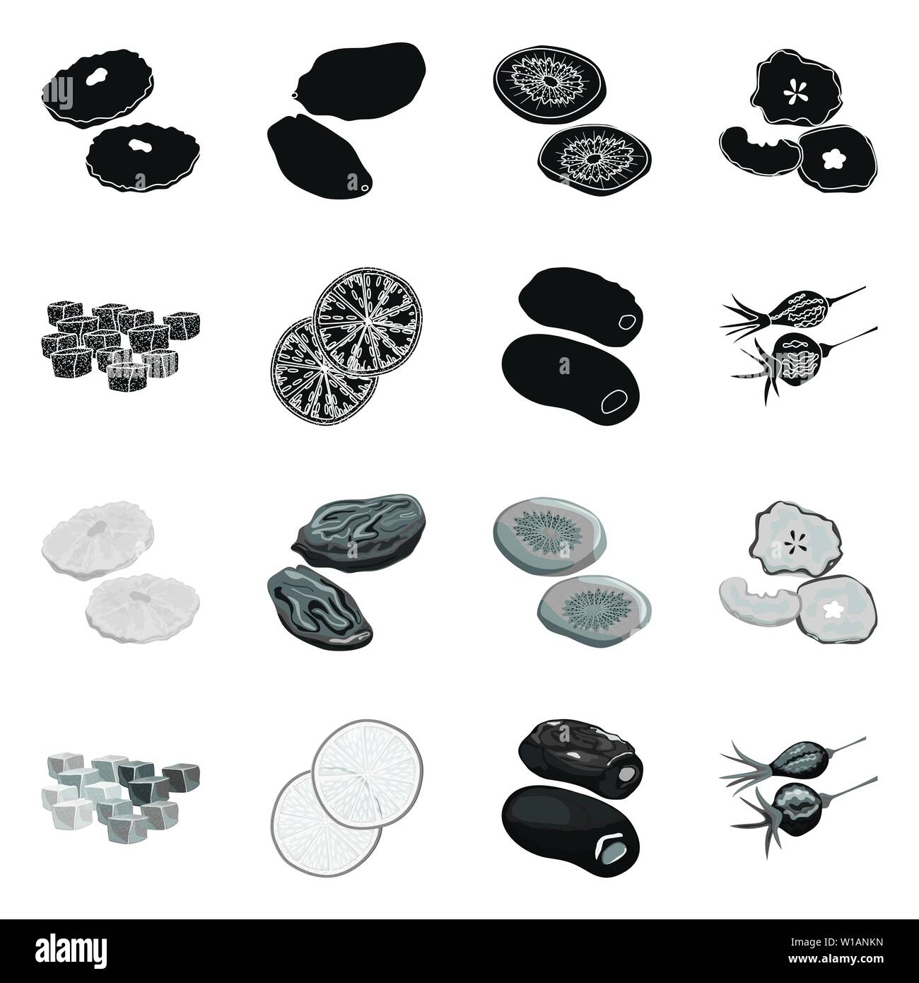 Isolated object of food and raw icon. Collection of food and nature ...