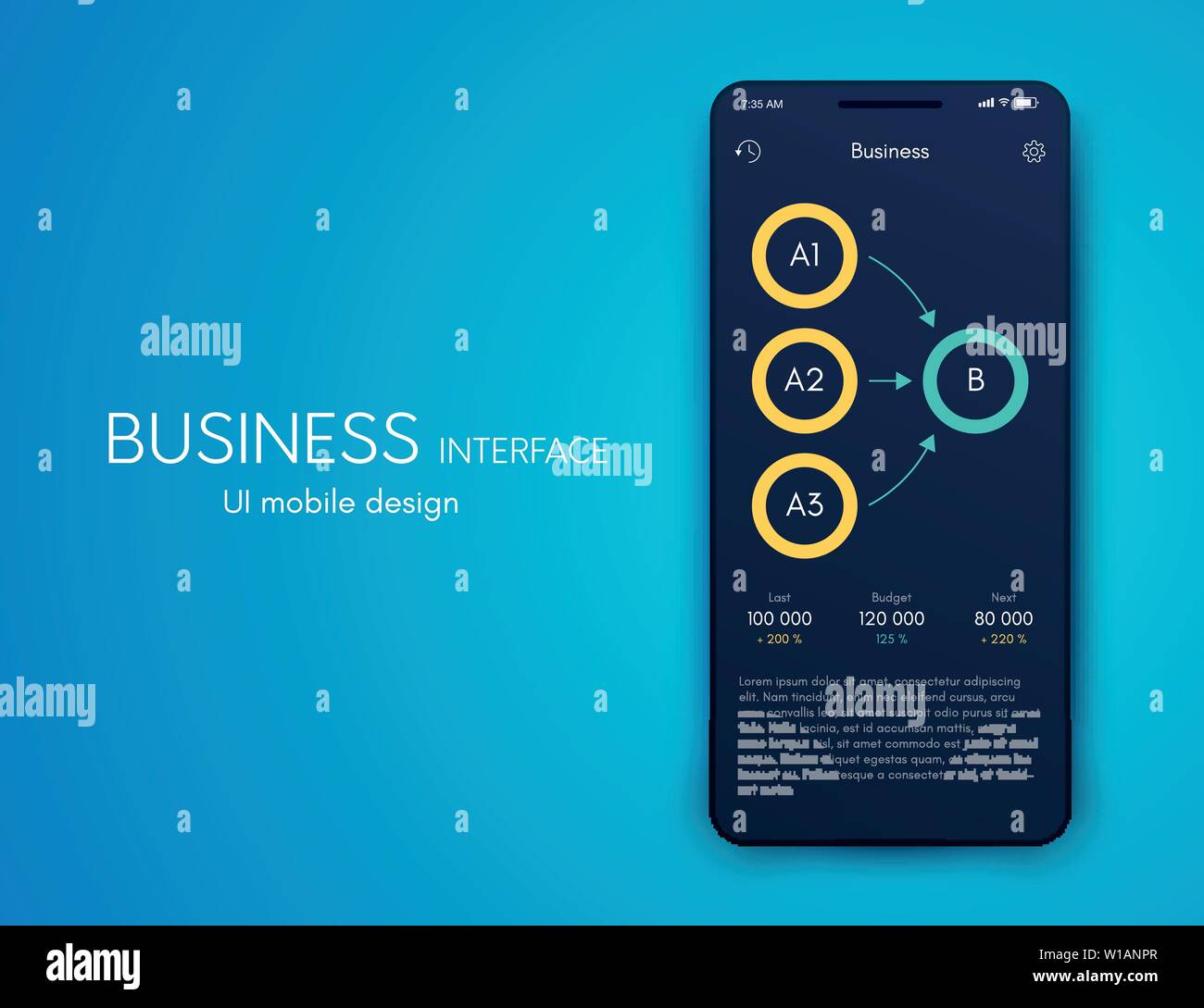 Vector graphics mobile infographics with three options. Template for ...