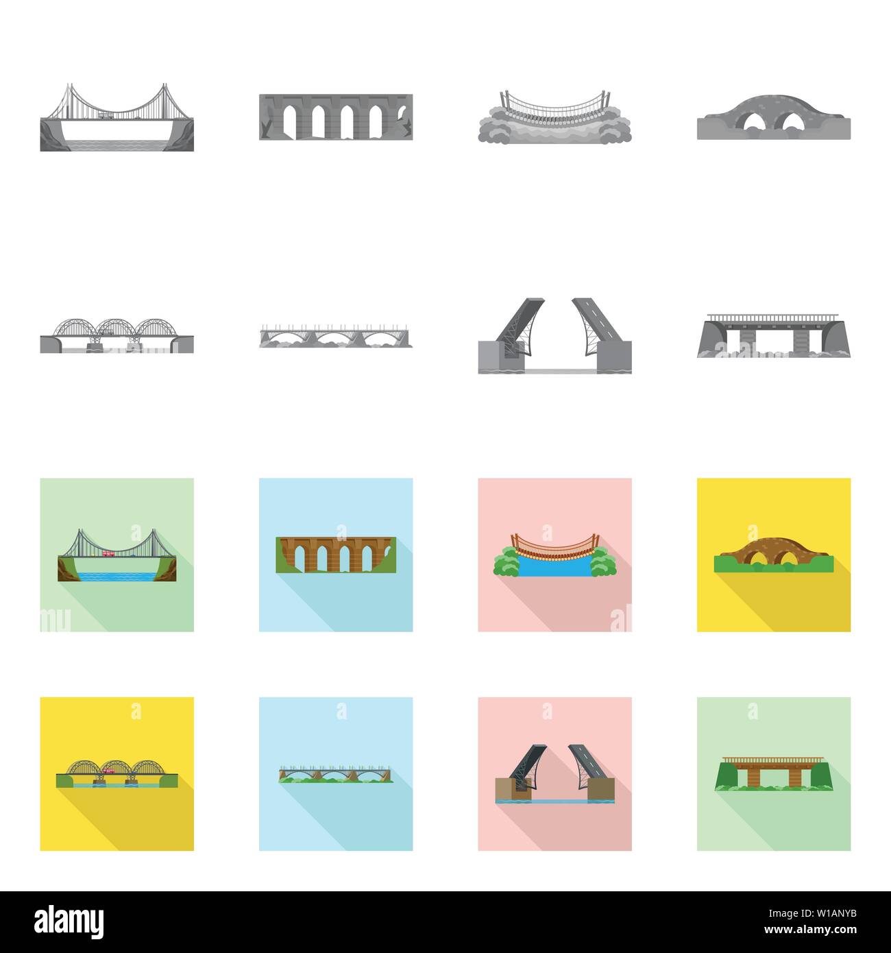 Isolated object of connection and design icon. Set of connection and side vector icon for stock ...