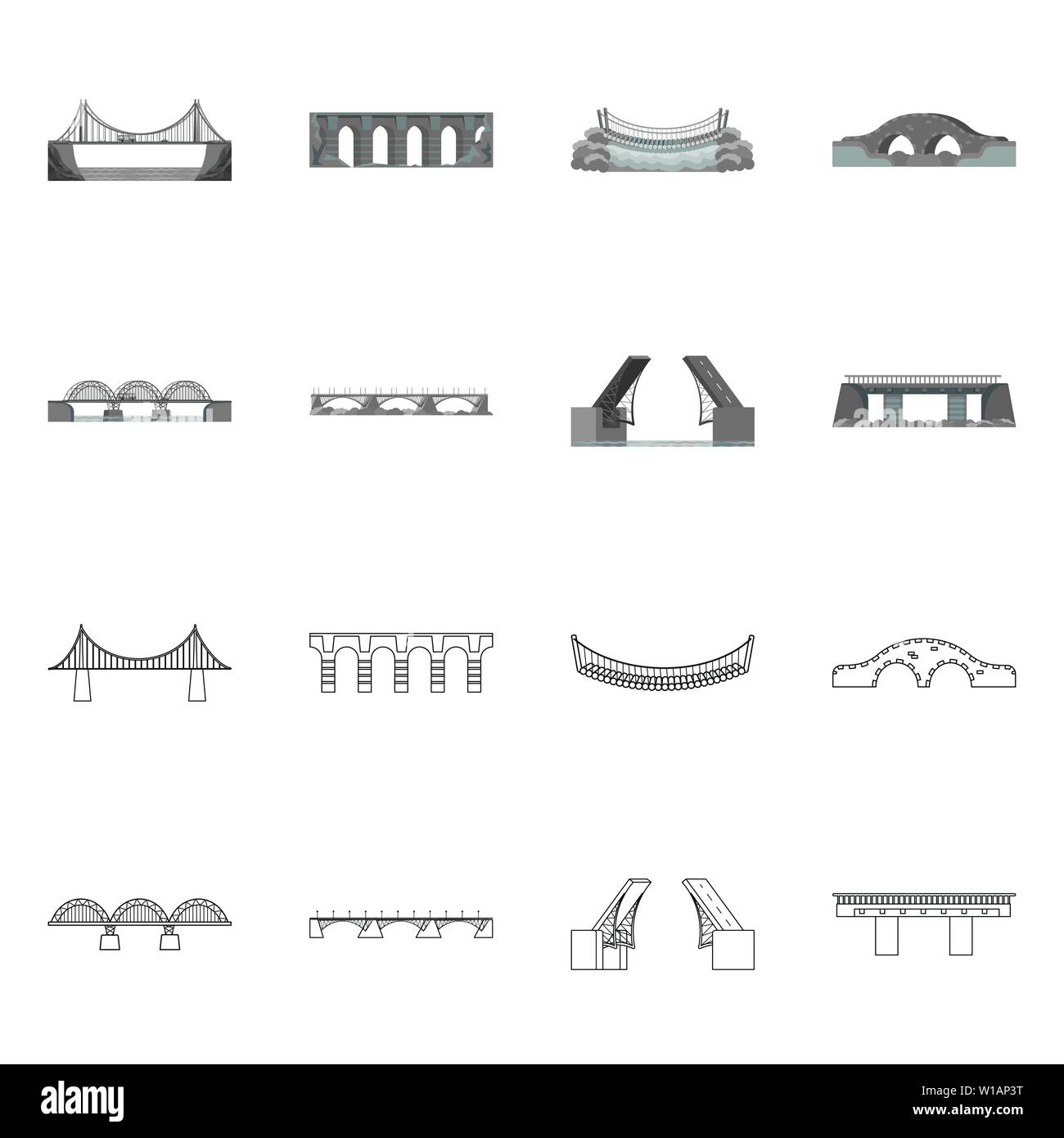 Isolated object of connection and design logo. Set of connection and side stock symbol for web ...