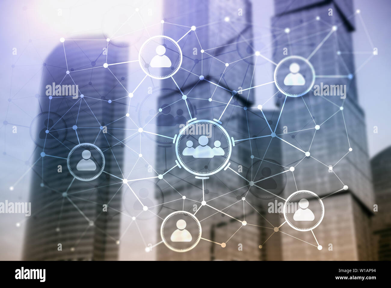 People relation and organization structure. Social media. Business and ...