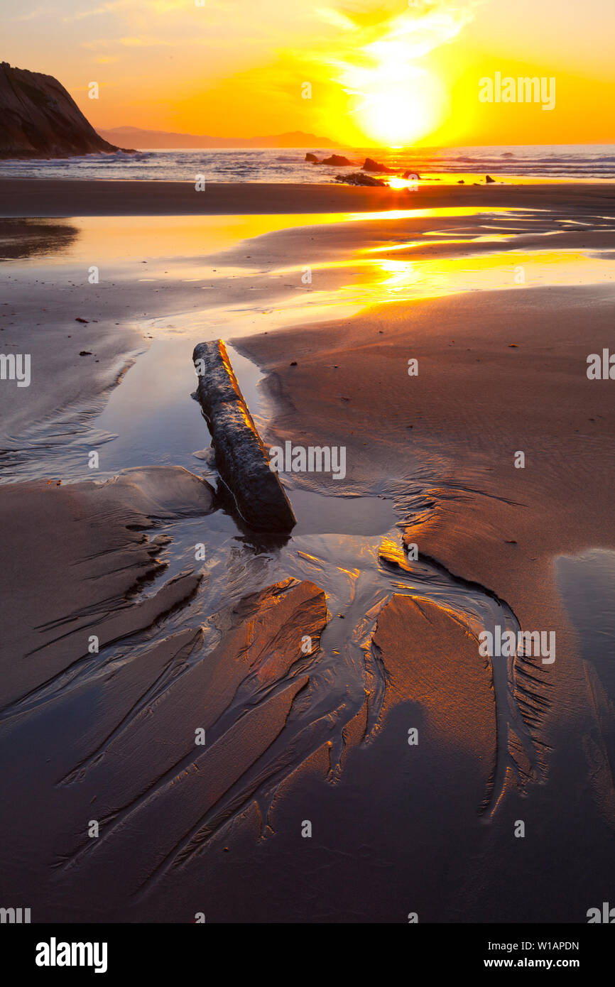 Flysch, Zumaia beach, Zumaia, Gipuzkoa, The Basque Country, The Bay of ...