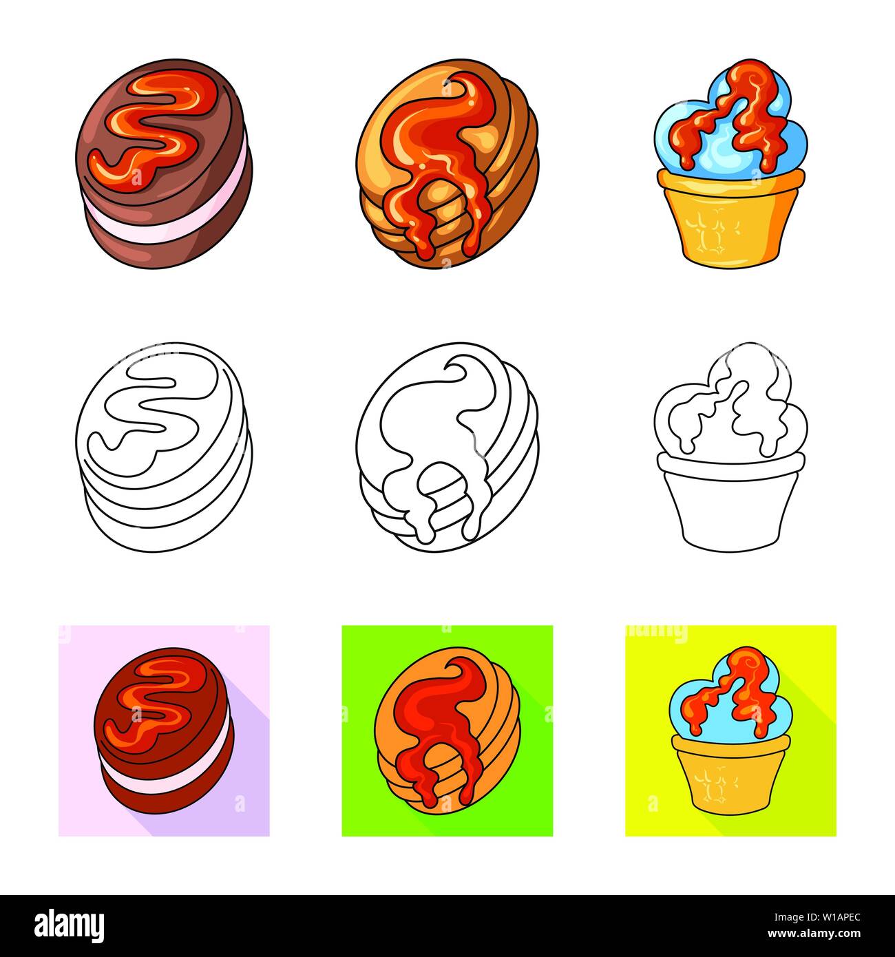 Vector design of confectionery and culinary sign. Set of confectionery ...