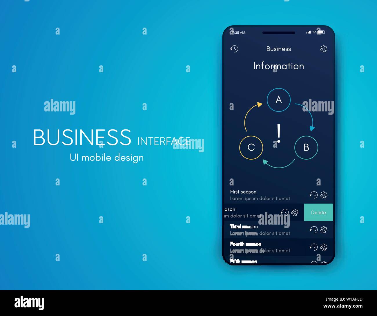 Vector graphics mobile infographics with three options. Template for ...