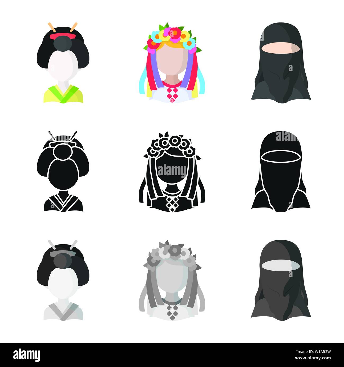 Vector illustration of imitator and resident sign. Collection of ...