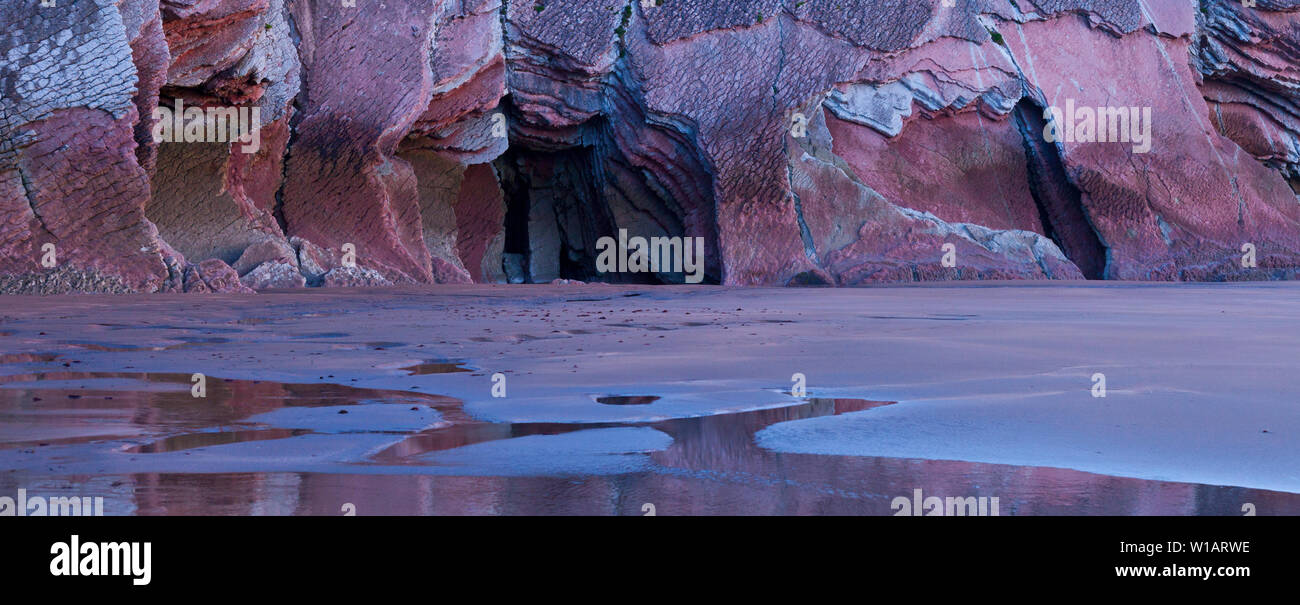 Flysch, Zumaia beach, Zumaia, Gipuzkoa, The Basque Country, The Bay of ...