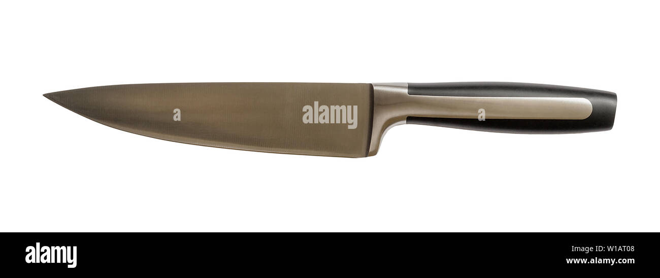 Professional chef kitchen knife with a 20 cm (8 inch) blade isolated on ...