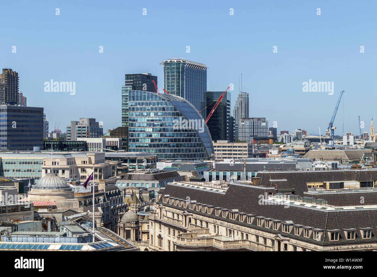 City of London skyline with Moor House on London Wall, City Point and ...
