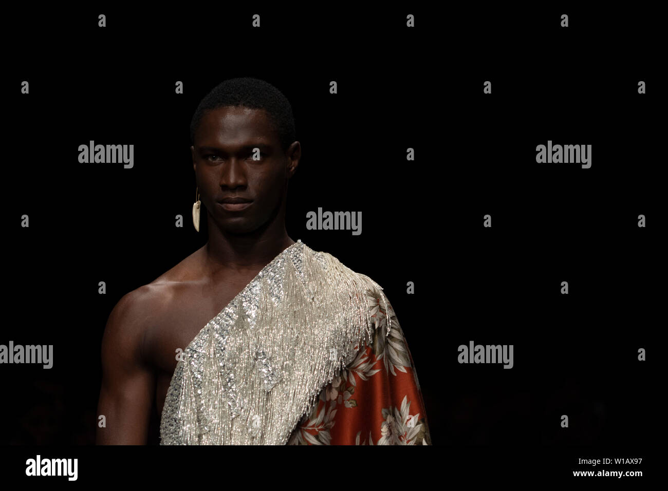 A model during show by Christoph Rump prestented by Mercedes Benz ...