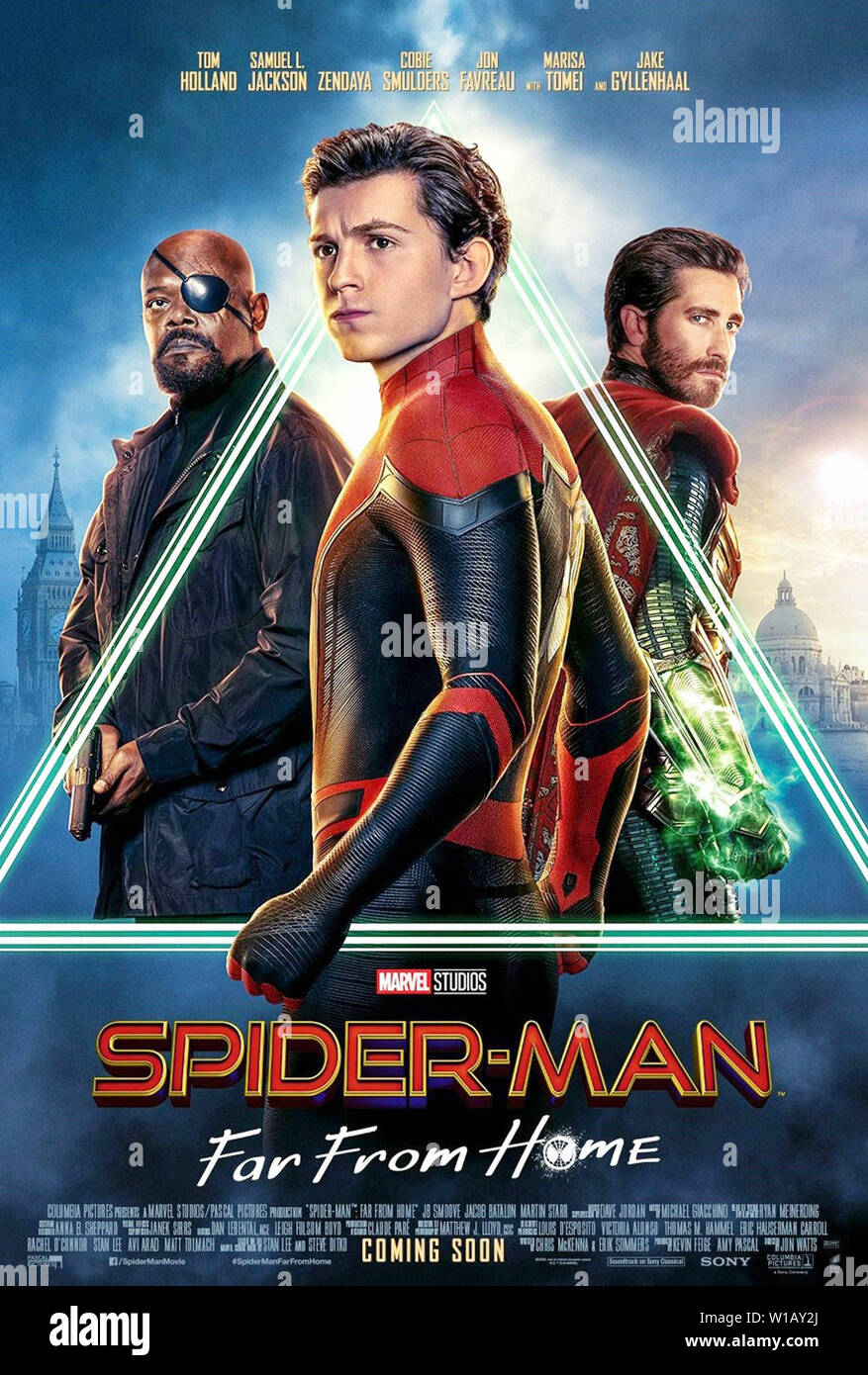 SPIDER-MAN: FAR FROM HOME, US poster, from left: Samuel L. Jackson, Tom ...