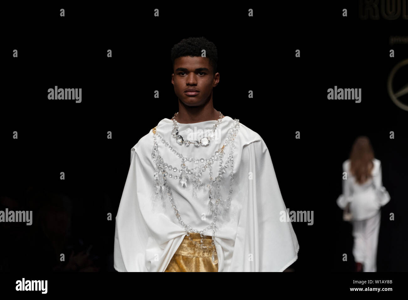 A model during show by Christoph Rump prestented by Mercedes Benz ...