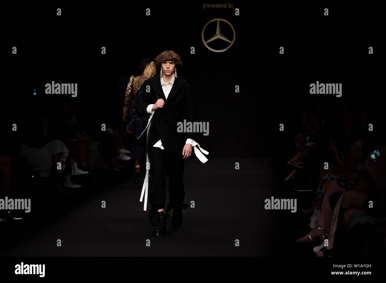 A model during show by Christoph Rump prestented by Mercedes Benz ...