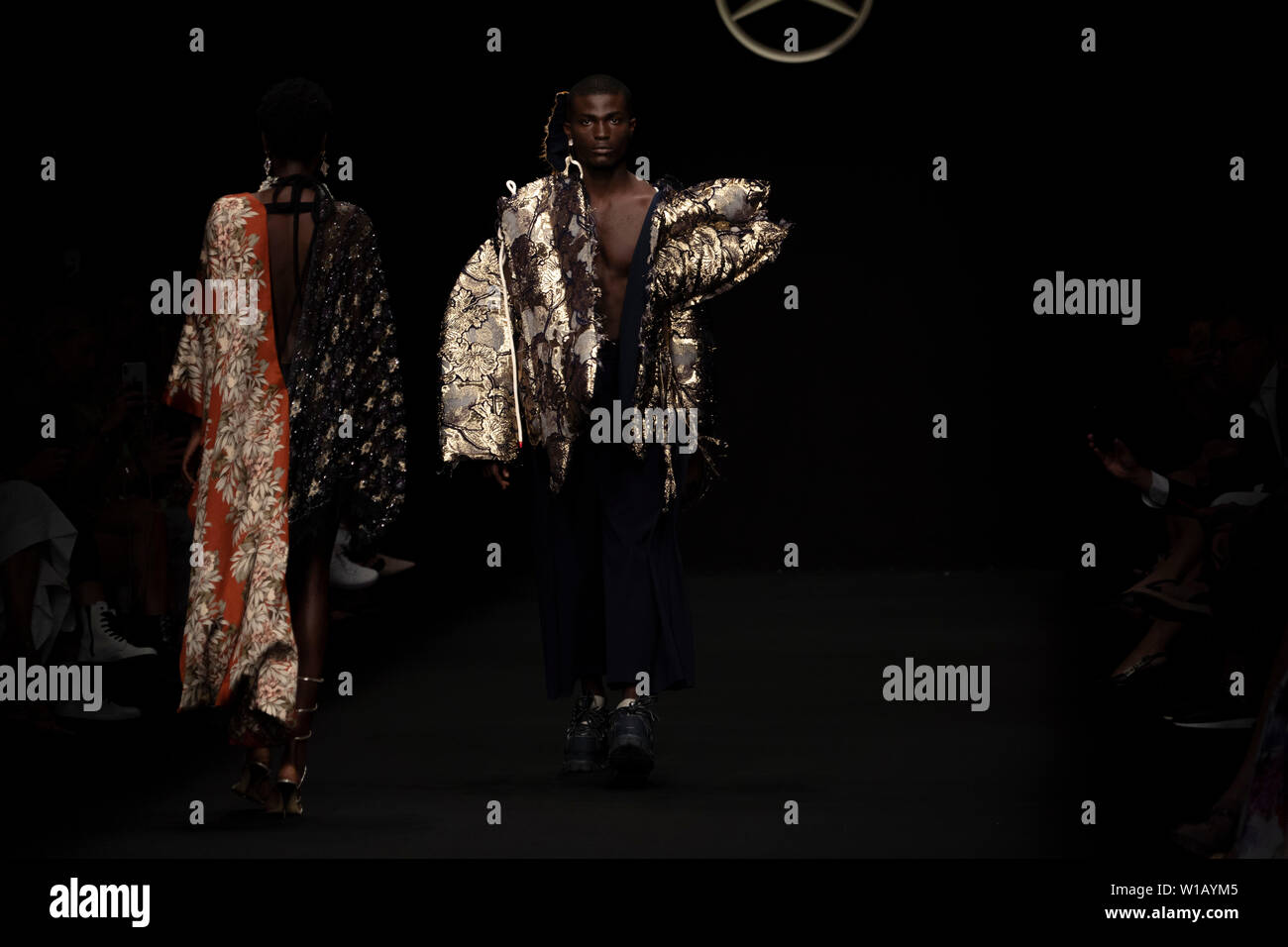 A model during show by Christoph Rump prestented by Mercedes Benz ...