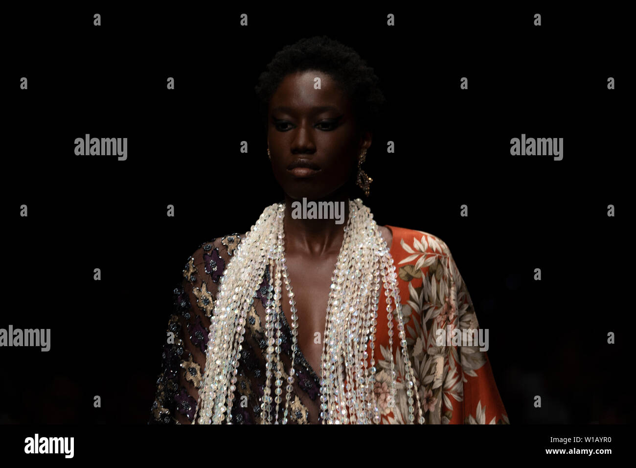 A model during show by Christoph Rump prestented by Mercedes Benz ...