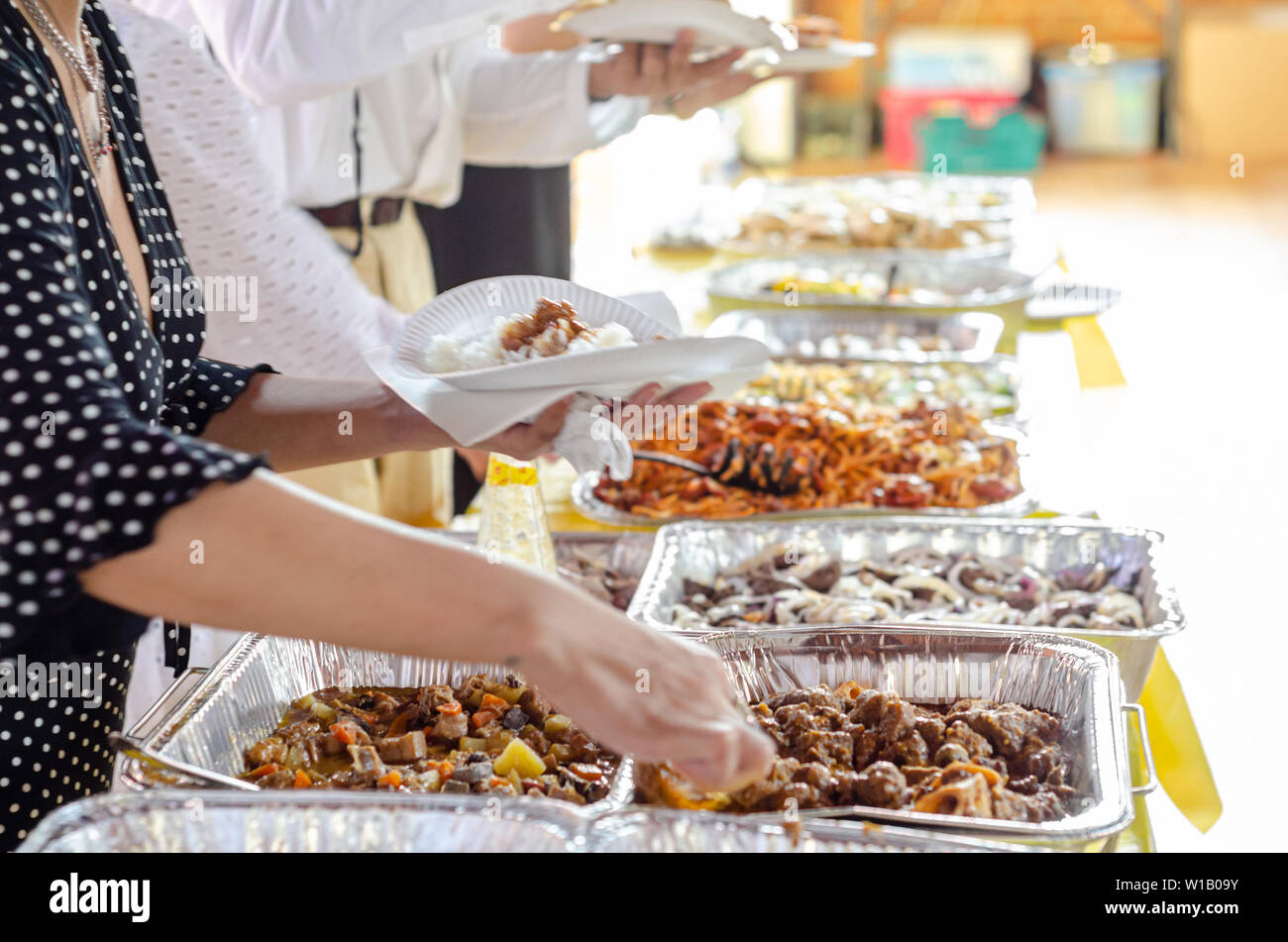 A self service buffet of Filipino dishes at a party Stock Photo - Alamy