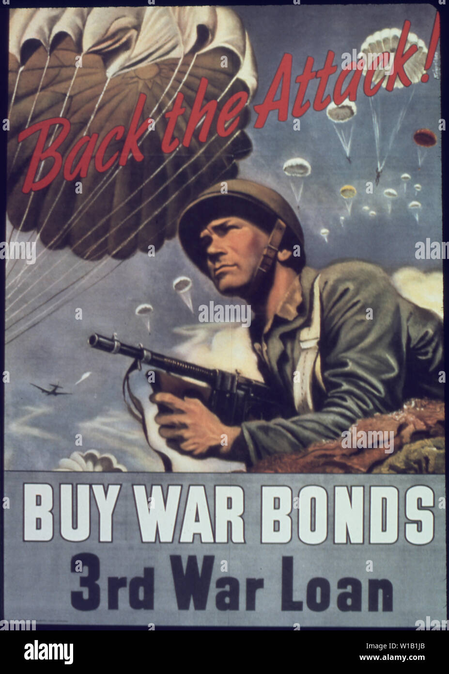 Back the attack-Buy war bonds-3rd war loan Stock Photo - Alamy