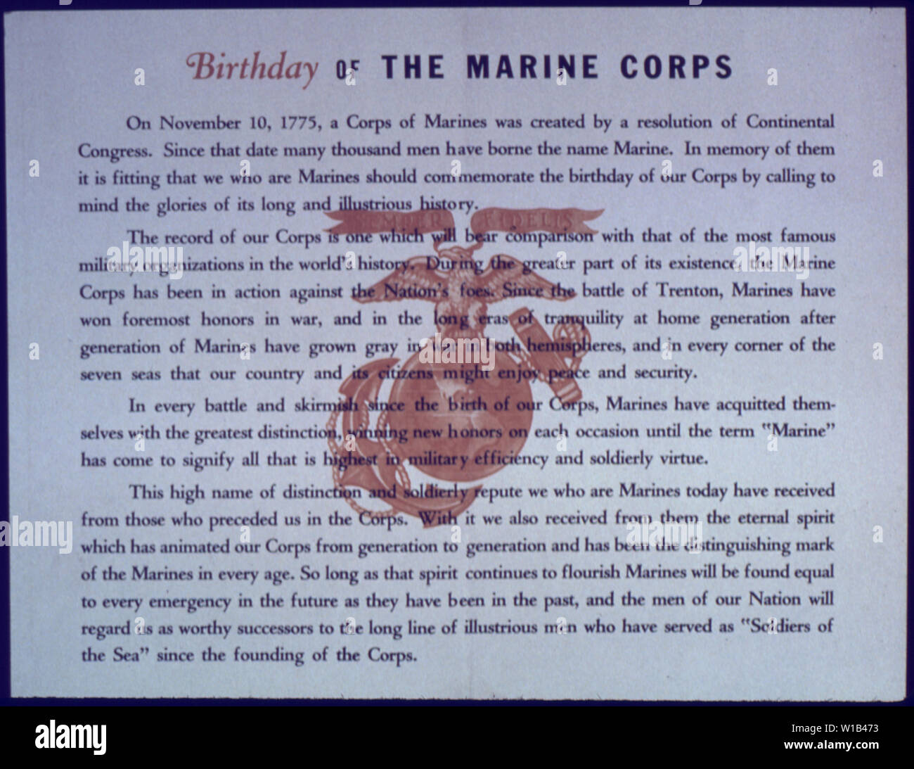 Birthday of the marine corps Stock Photo - Alamy