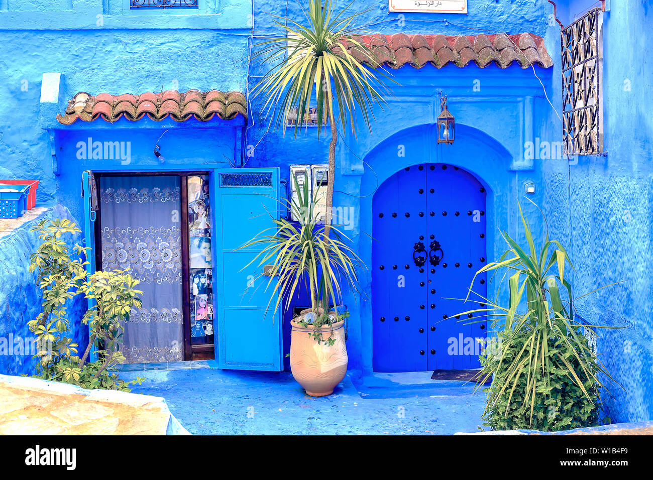 Chefchaouen, a city with blue painted houses. A city with narrow ...