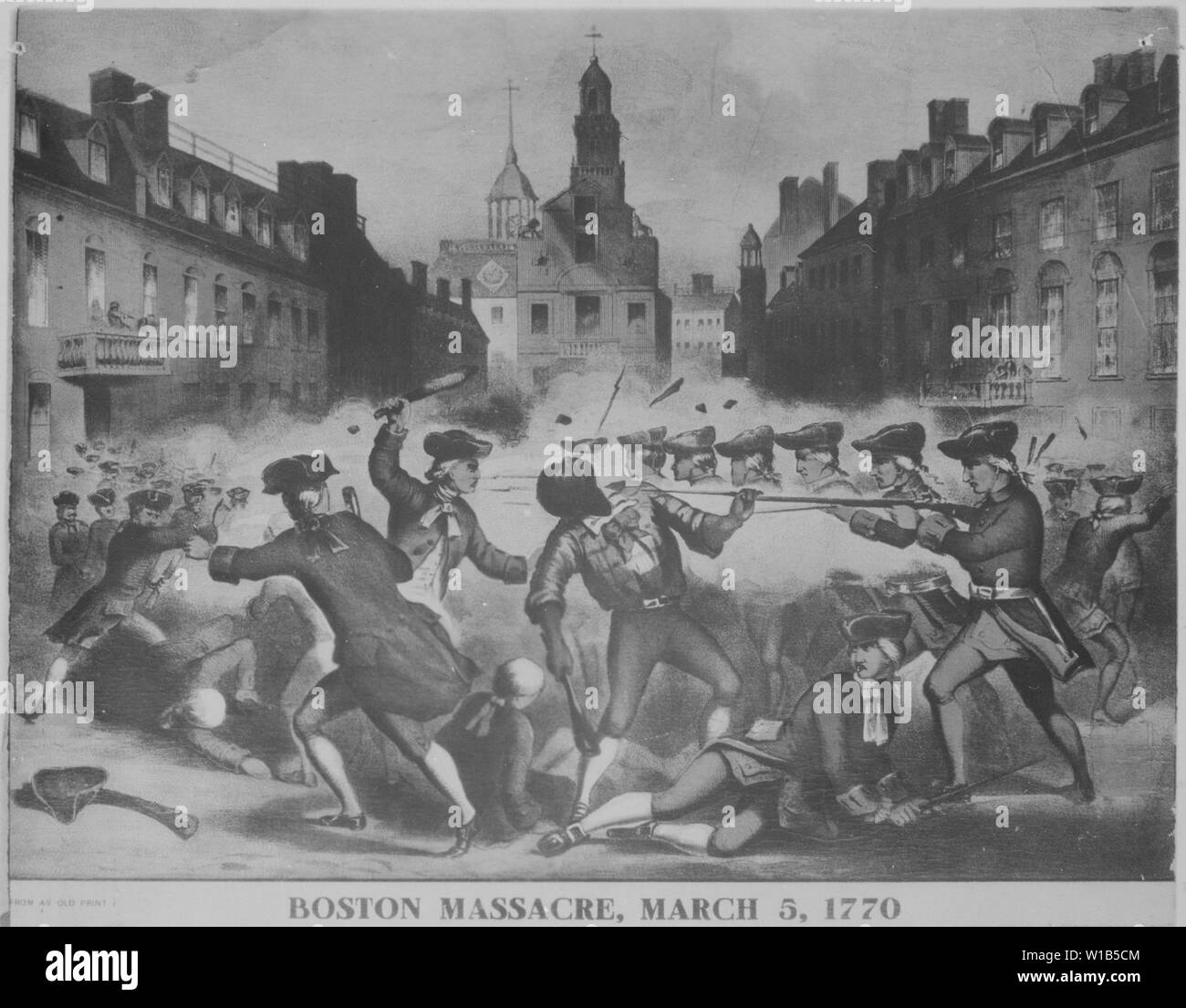 Boston Massacre, March 5, 1770. Copy of chromolithograph by John ...
