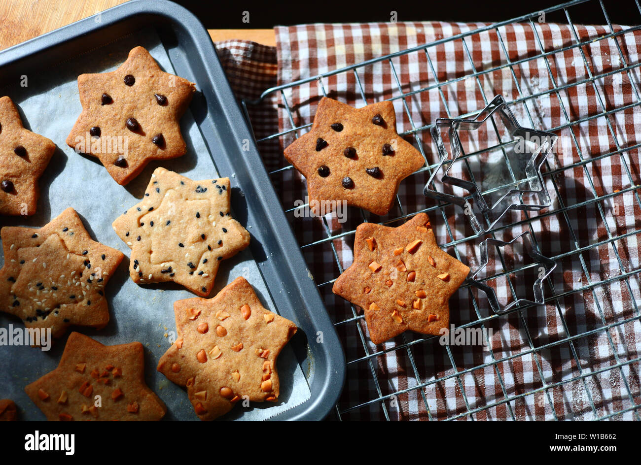 Baked homemade star shape cookies Stock Photo - Alamy