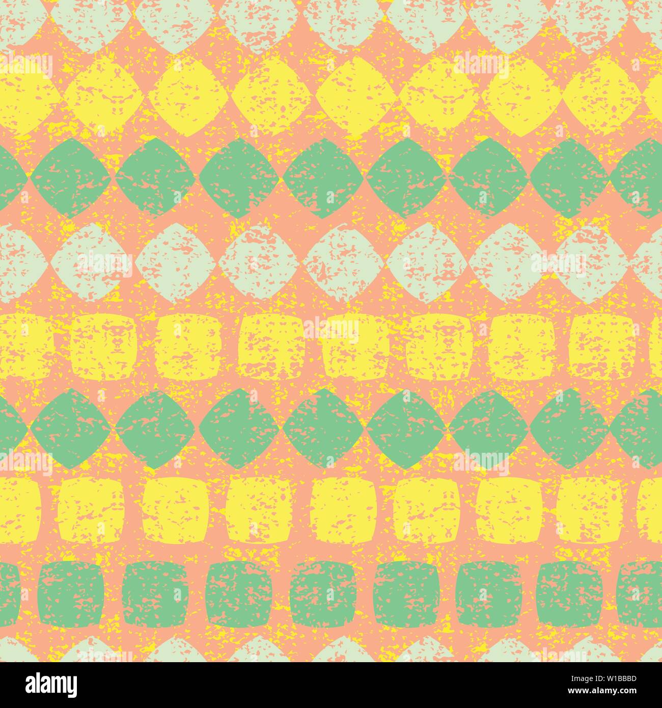 Vector orange seamless pattern of diamond and squares stripes with ...