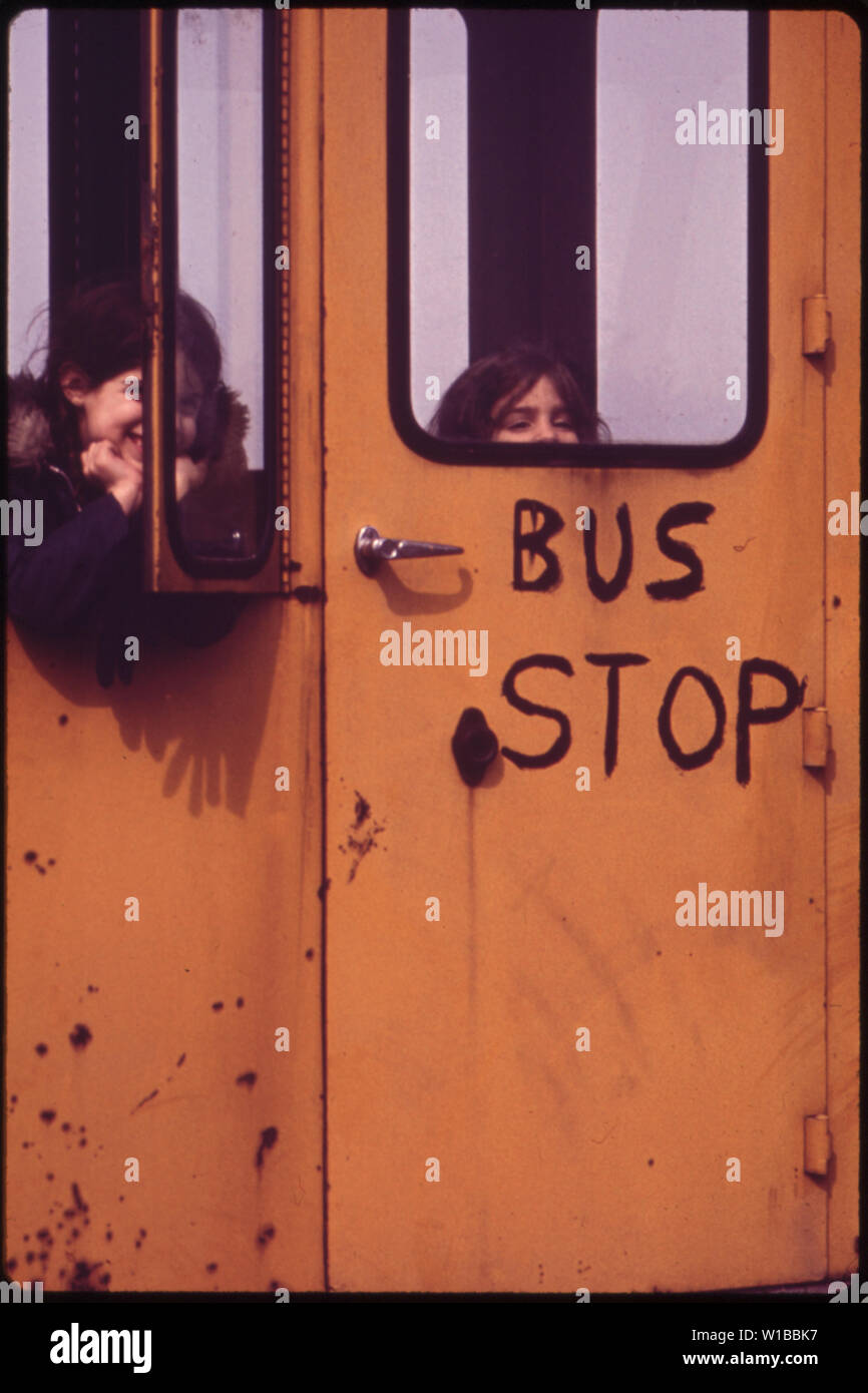 CHILDREN PLAYING IN RURAL SCHOOL BUS STOP Stock Photo - Alamy