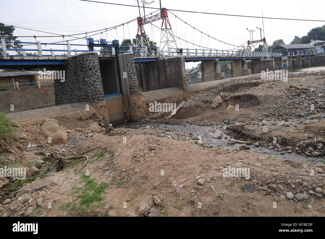 Bogor, Jawa Barat, Indonesia. 1st July, 2019. View of the dry dam.Areas ...