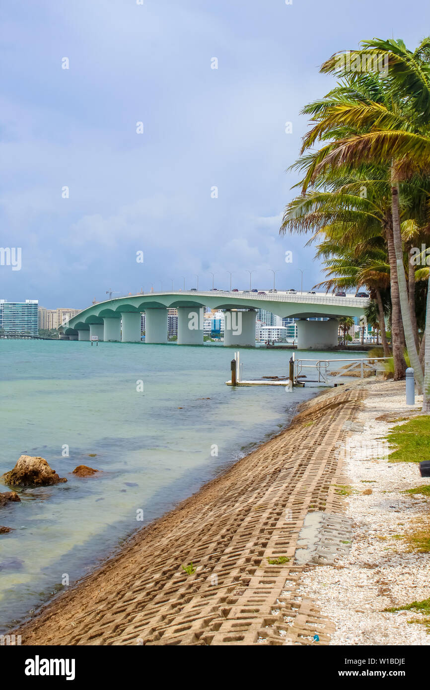 John Ringling Bridge from Bird Key Car Park just after a storm ...