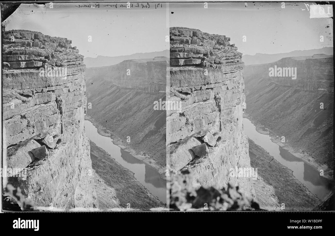COLORADO RIVER FROM PLATEAU BELOW THE PARIA MARBLE CANYON, 1200 FEET ...