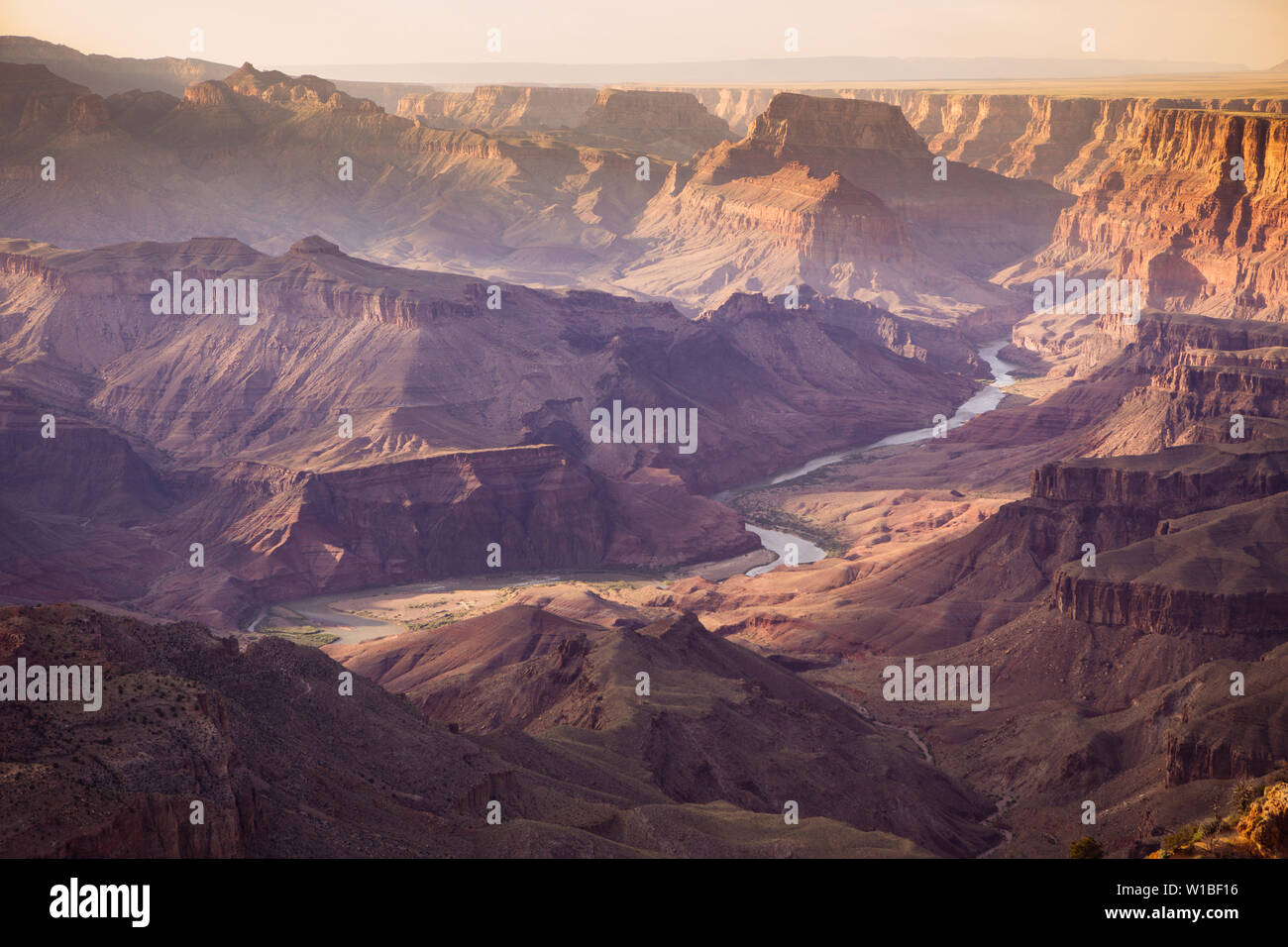Colorado River from Desert View afternoon, Grand Canyon National Park ...