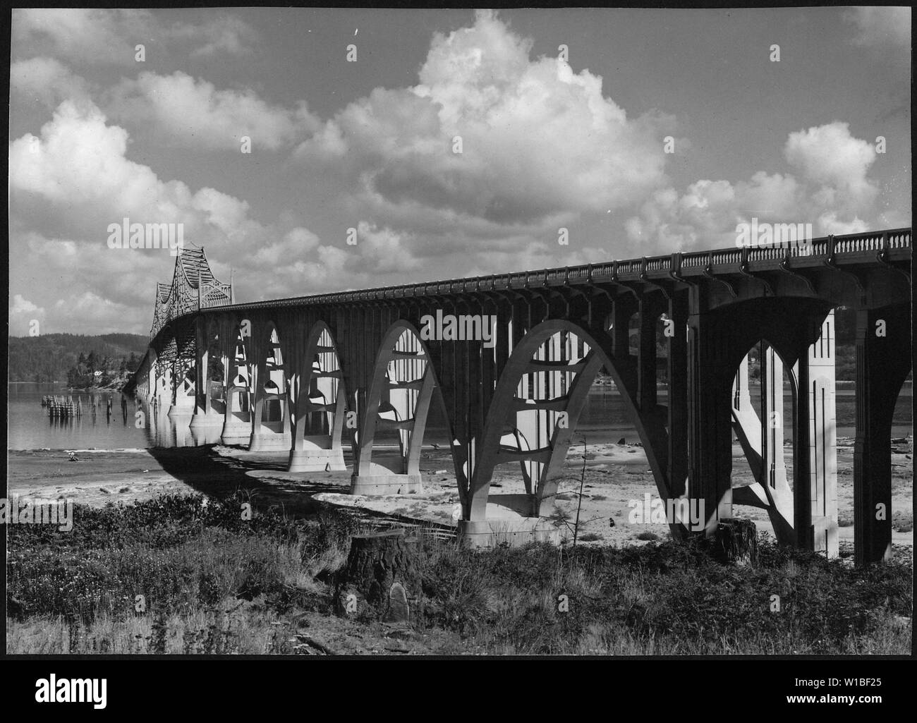 Coos Bay Bridge in 1938. In 1947, the bridge was renamed the Conde ...