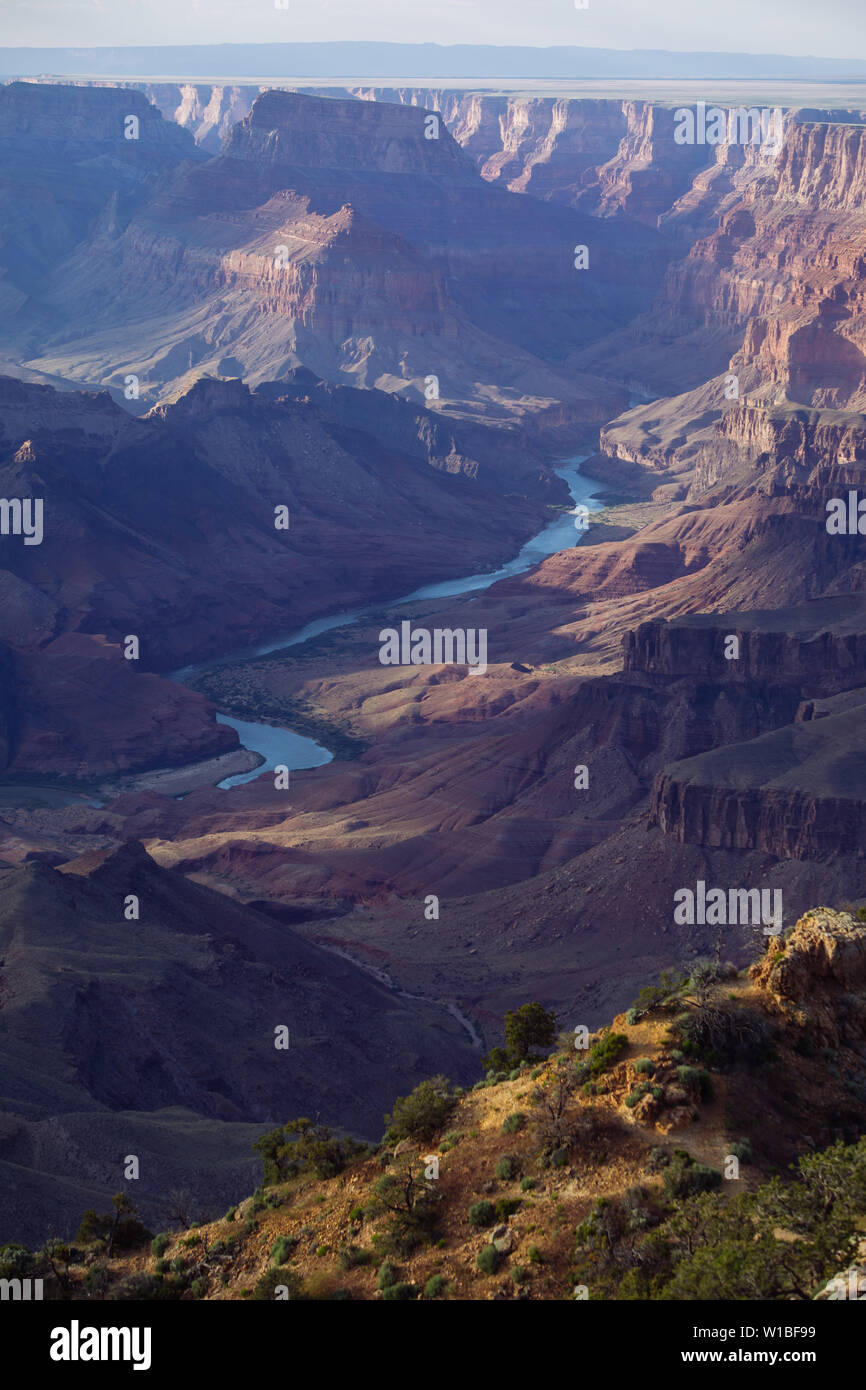 Colorado River from Desert View afternoon, Grand Canyon National Park ...