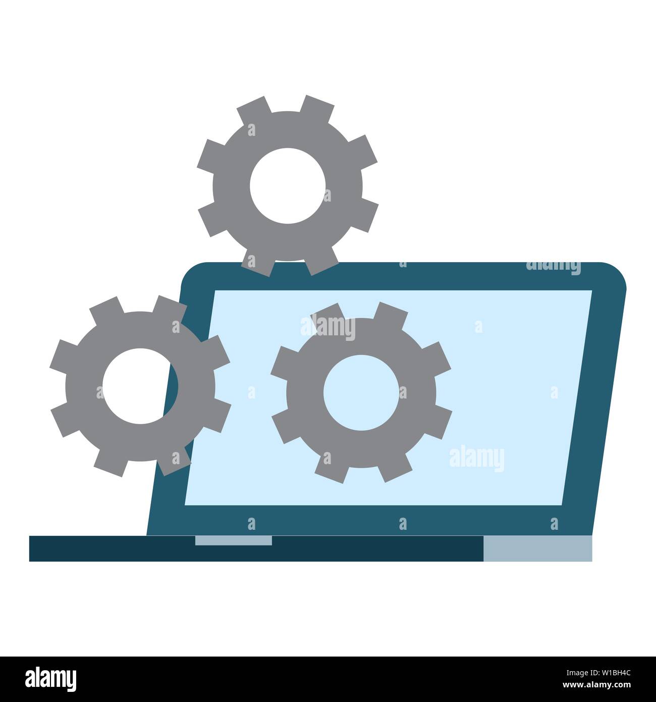laptop computer settings gears icon vector illustration Stock Vector ...