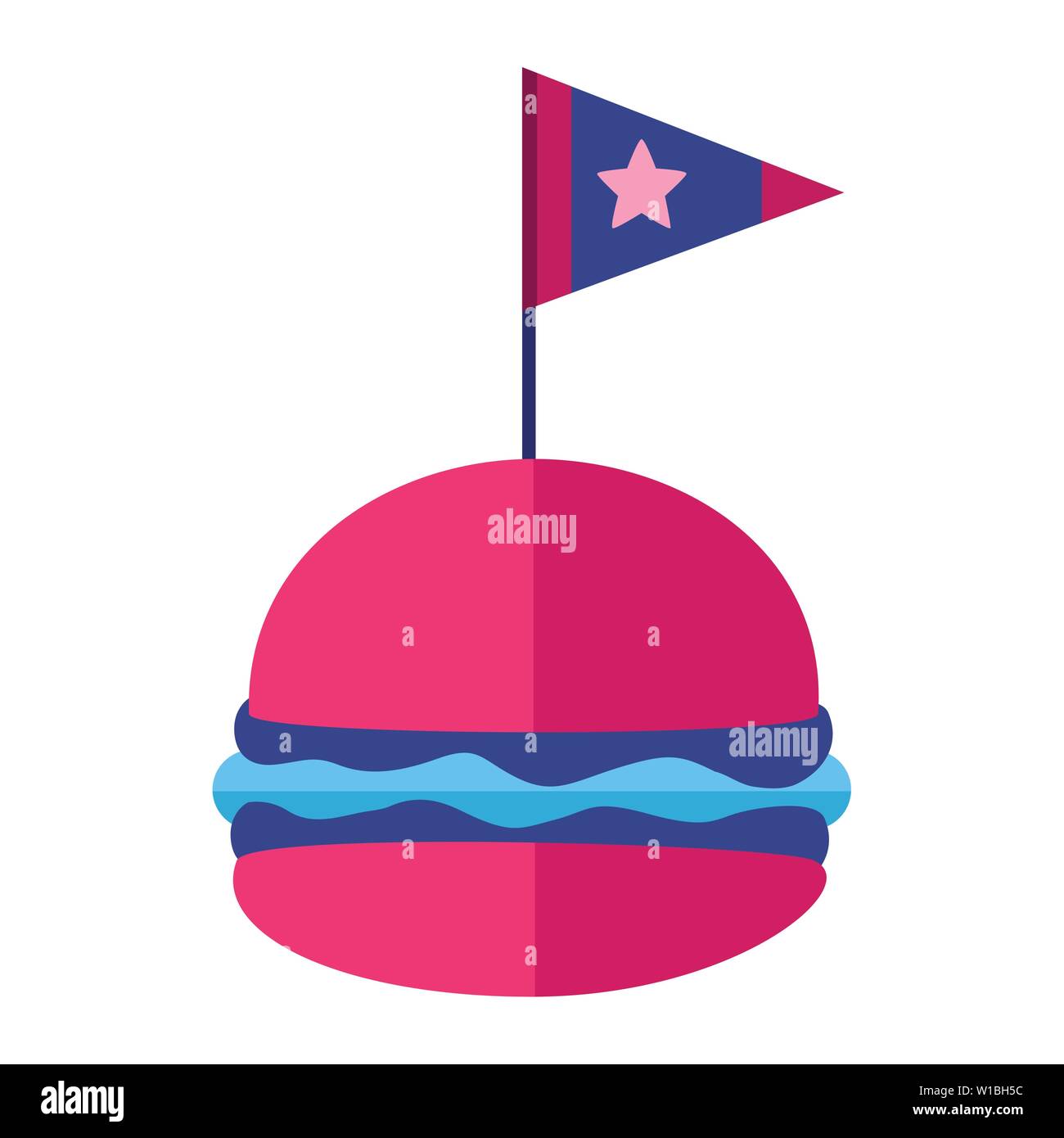 burger and flag american independence day vector illustration Stock ...