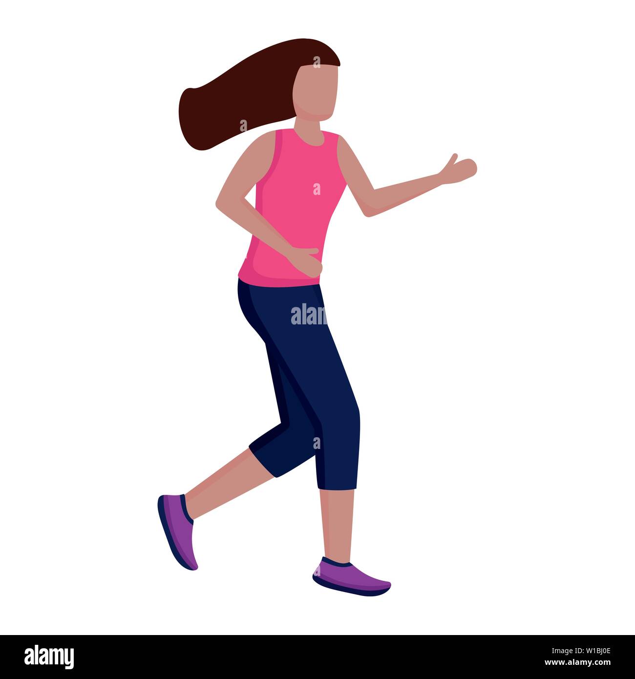 woman in sport clothes running activity vector illustration Stock ...