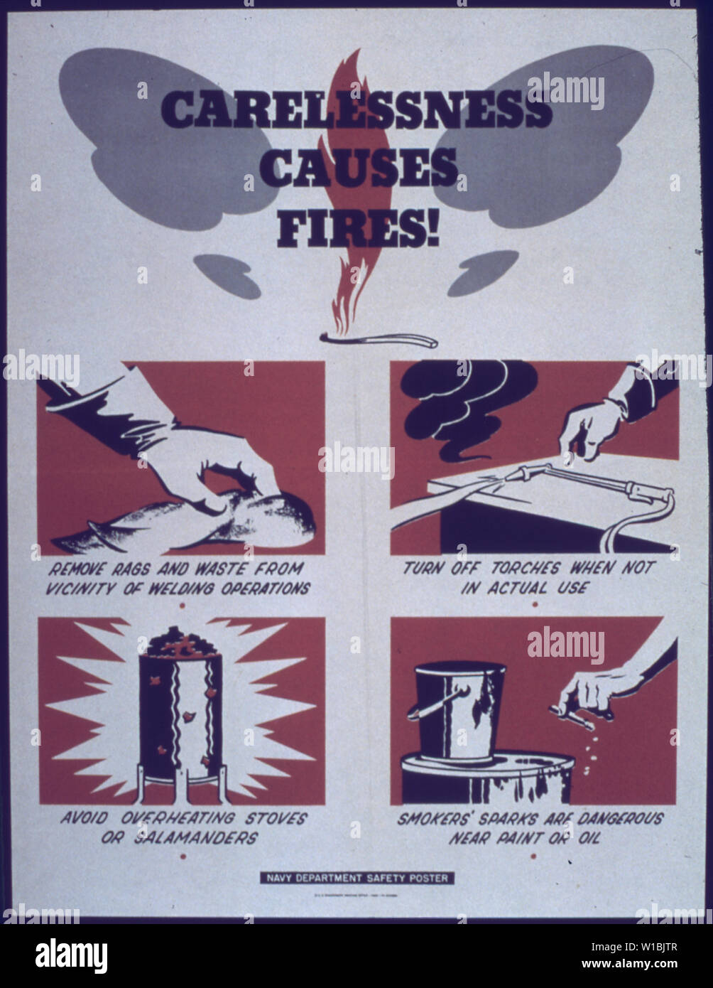 Carelessness Causes Fires! Stock Photo - Alamy