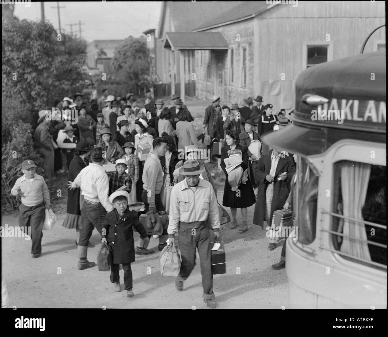 Centerville, California. The bus has just arrived and these farm ...