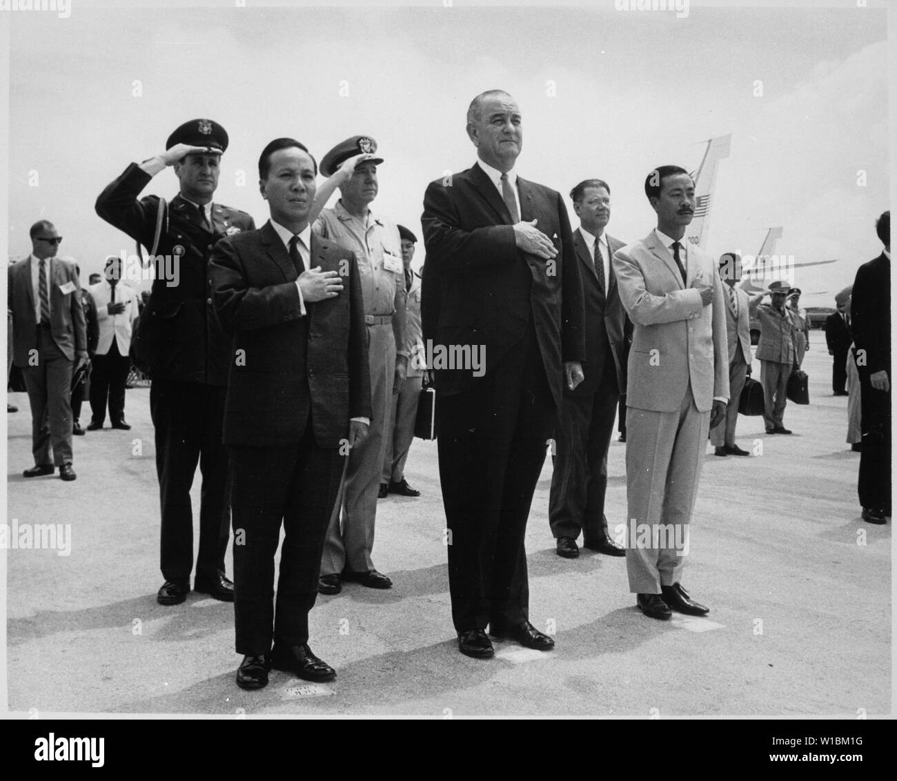 Chairman Nguyen Van Thieu, President Lyndon B. Johnson and Prime ...