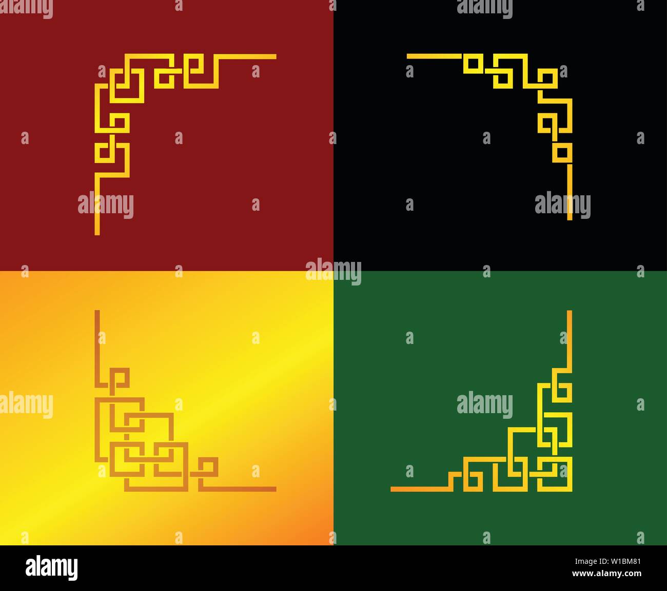 Chinese decorative square frame vector hi-res stock photography and ...