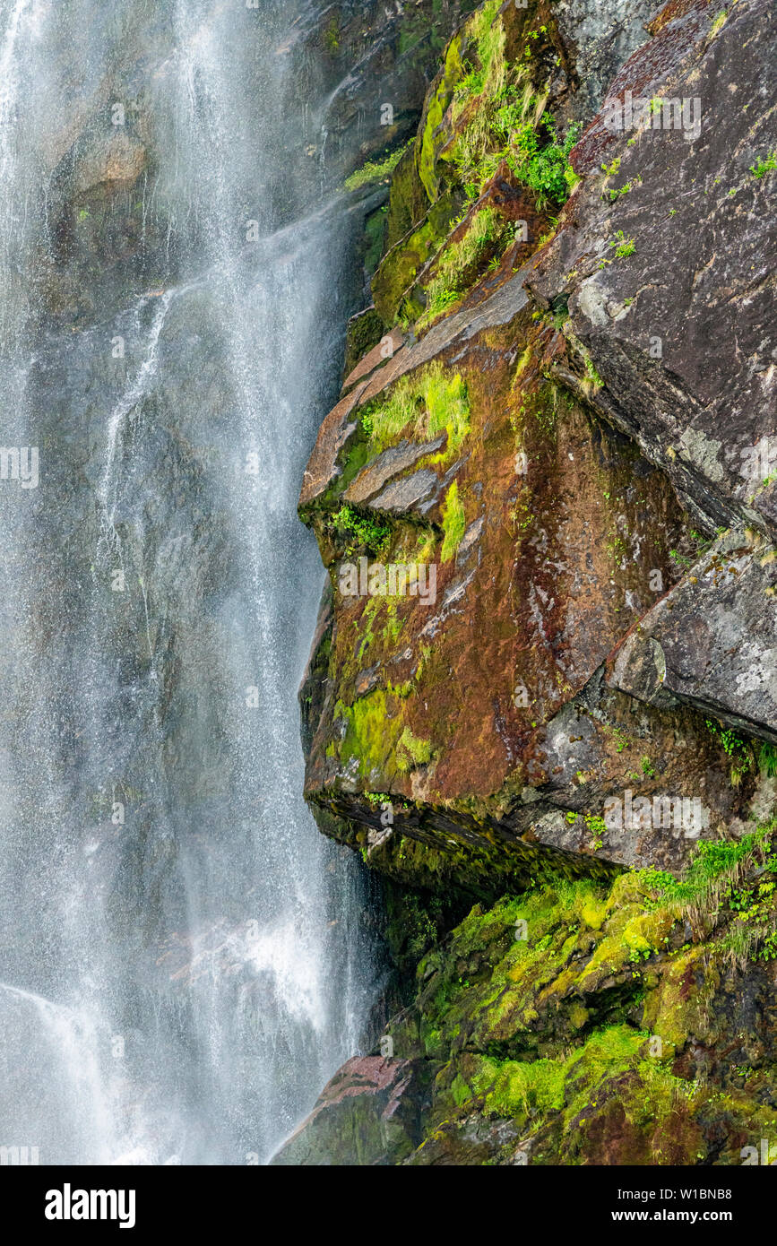 Face within an waterfall at Cascade Point in beautiful Knight Inlet ...