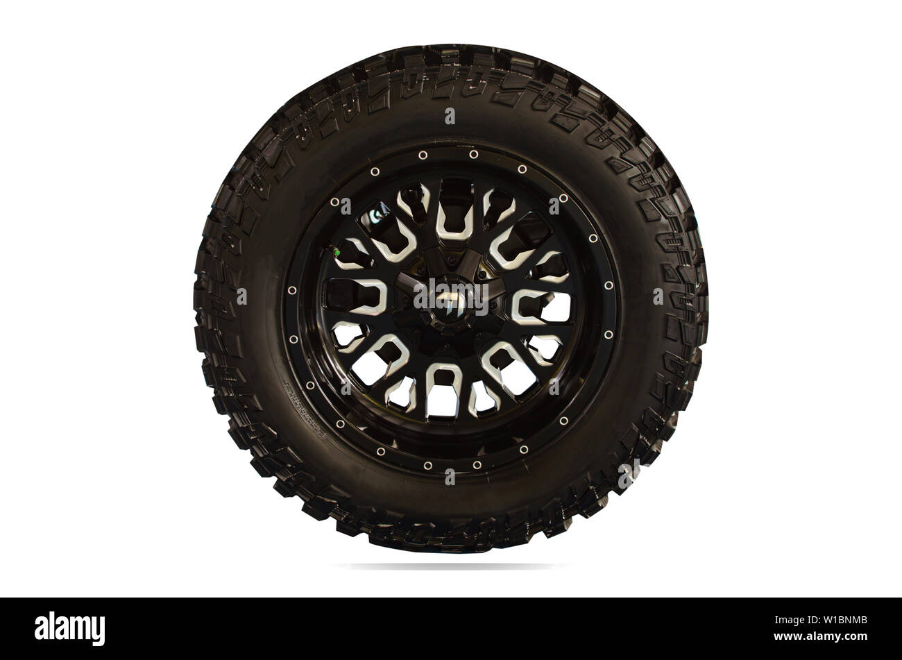 Car wheel isolated on white background Stock Photo - Alamy