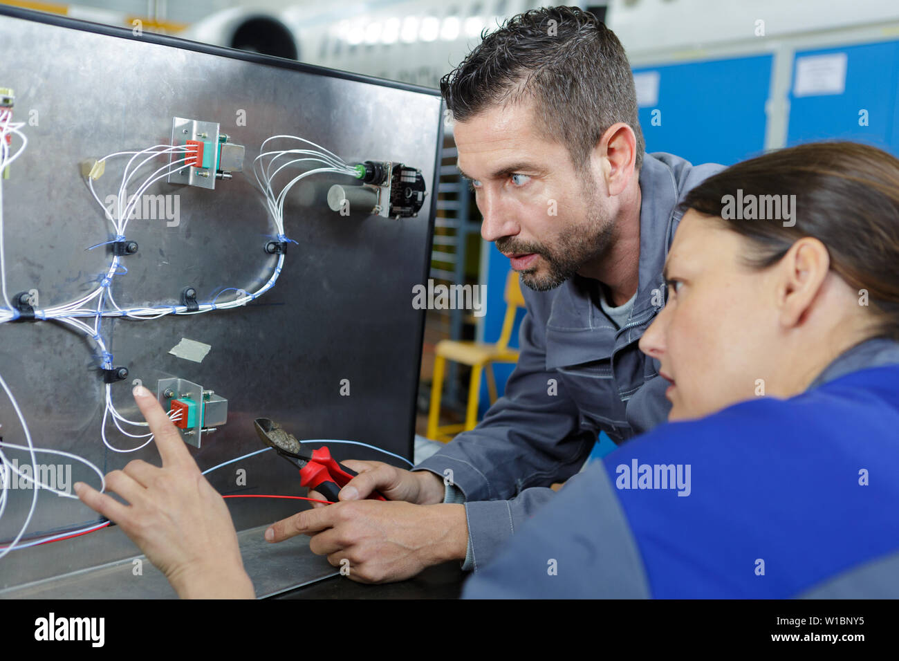 the electrical engineers at work Stock Photo - Alamy