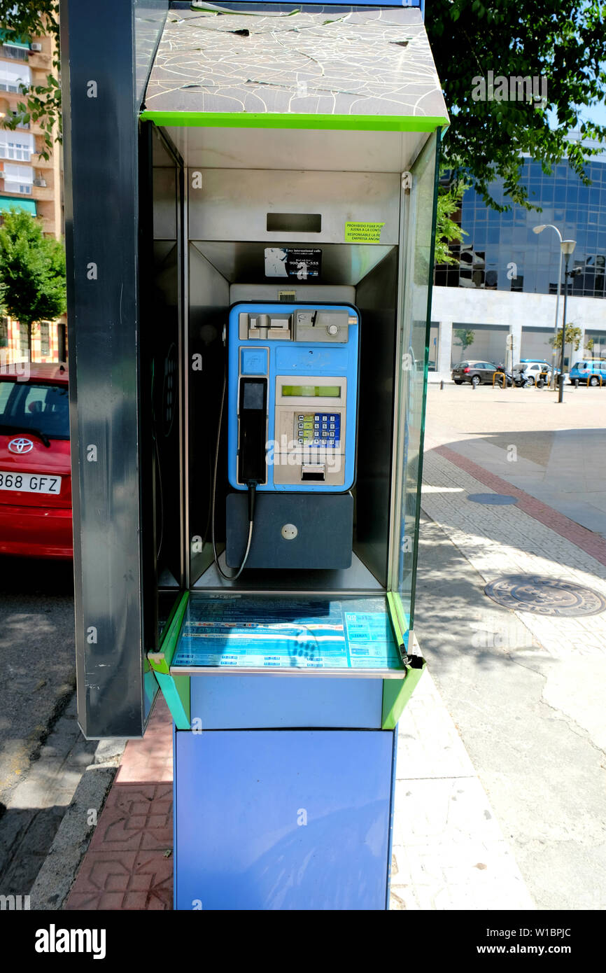Pay phone booth in Granada, Spain Stock Photo - Alamy