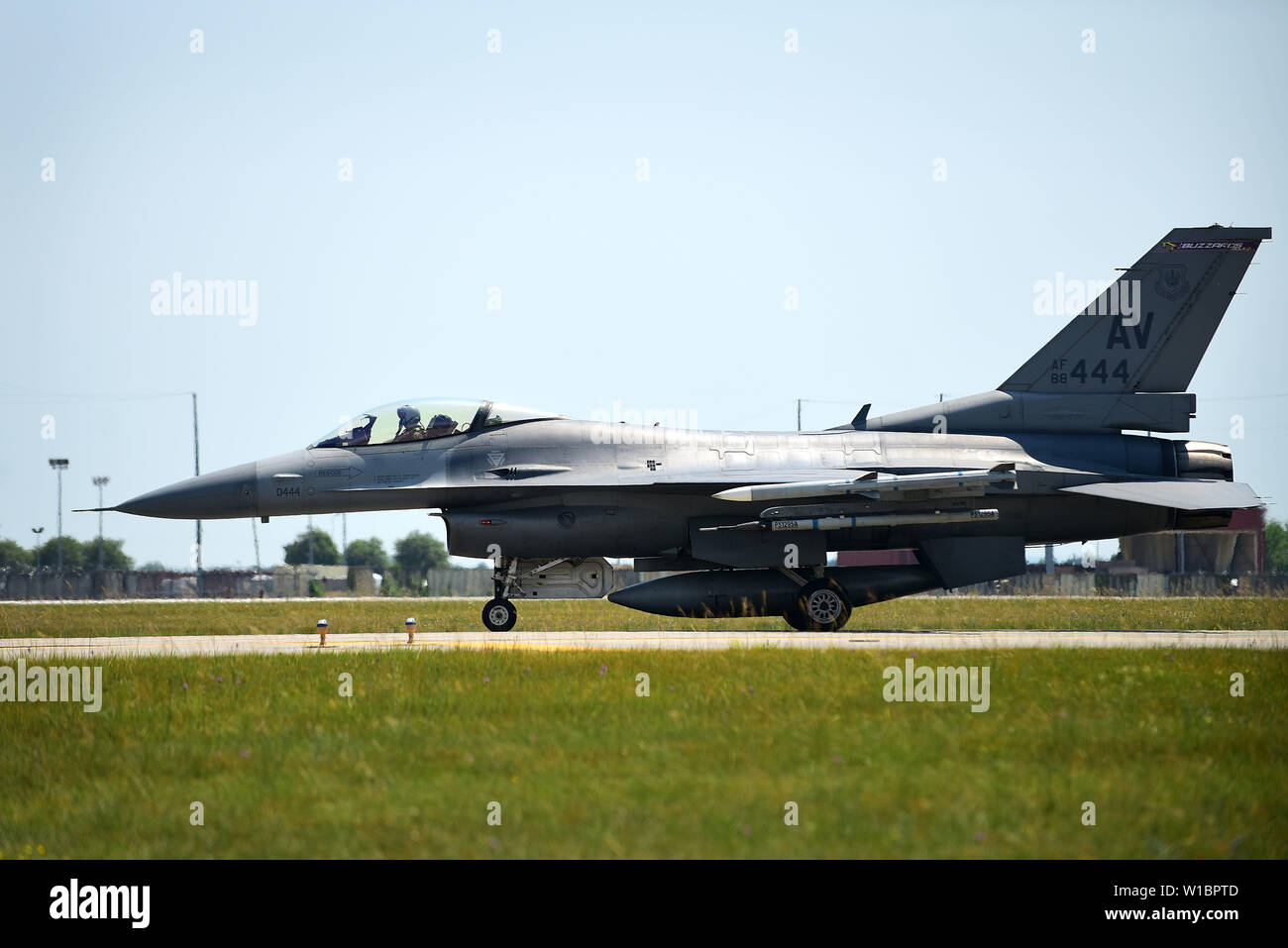 A U.S. Air Force F-16 Fighting Falcon assigned to the 510th Fighter ...
