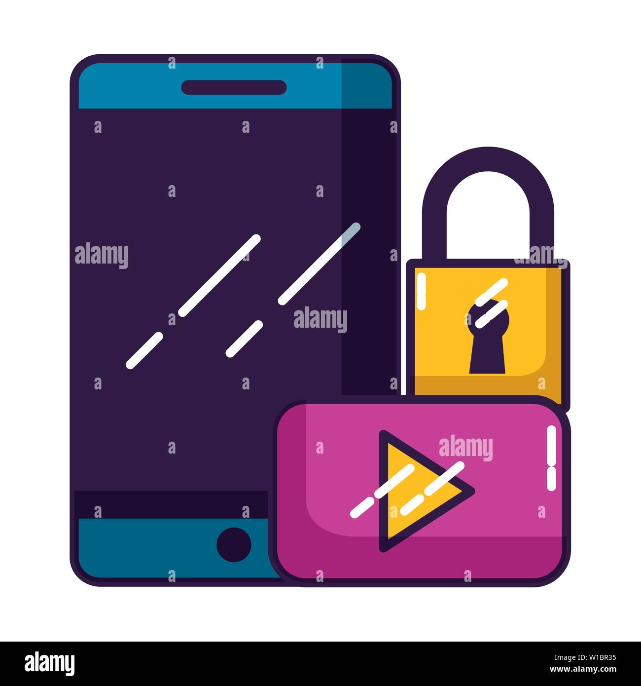smartphone security wifi free connection vector illustration Stock ...