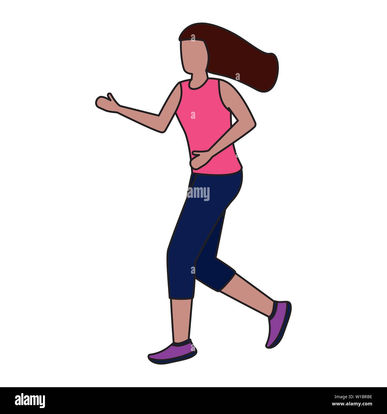 woman in sport clothes running activity vector illustration Stock ...