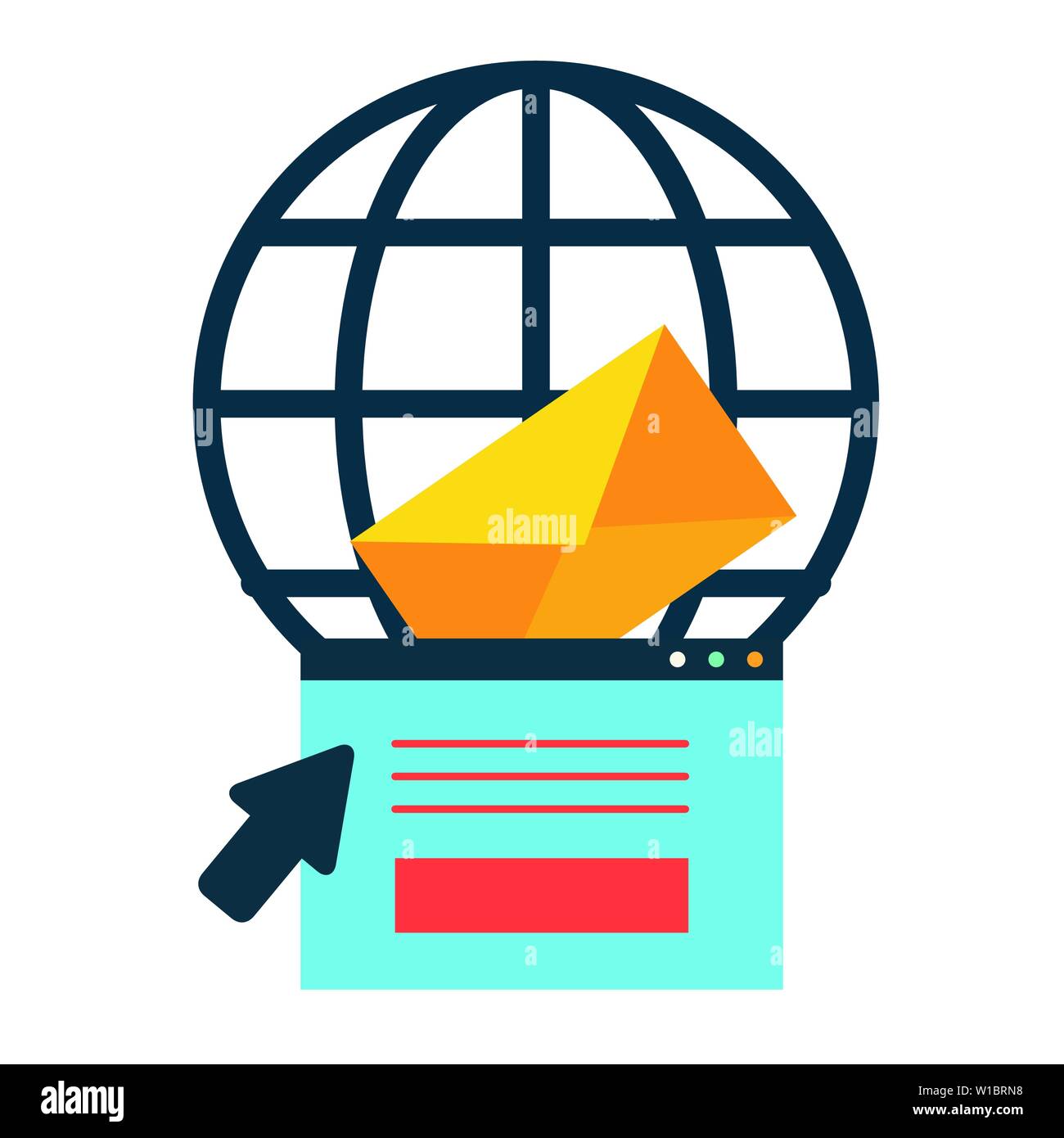 world website email message click vector illustration Stock Vector ...