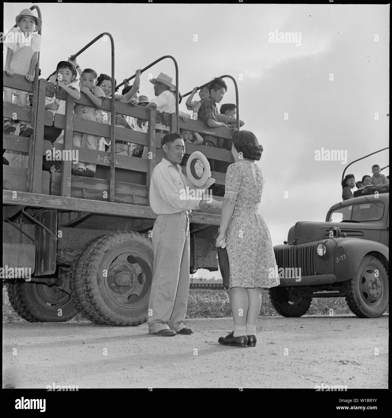 Closing of the Jerome Relocation Center, Denson, Arkansas. Friends bid ...